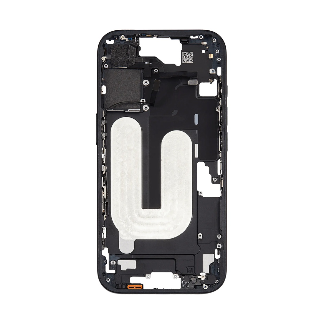 iPhone 16 Mid-Frame Housing + Original Small Parts - Black - MK Mobile